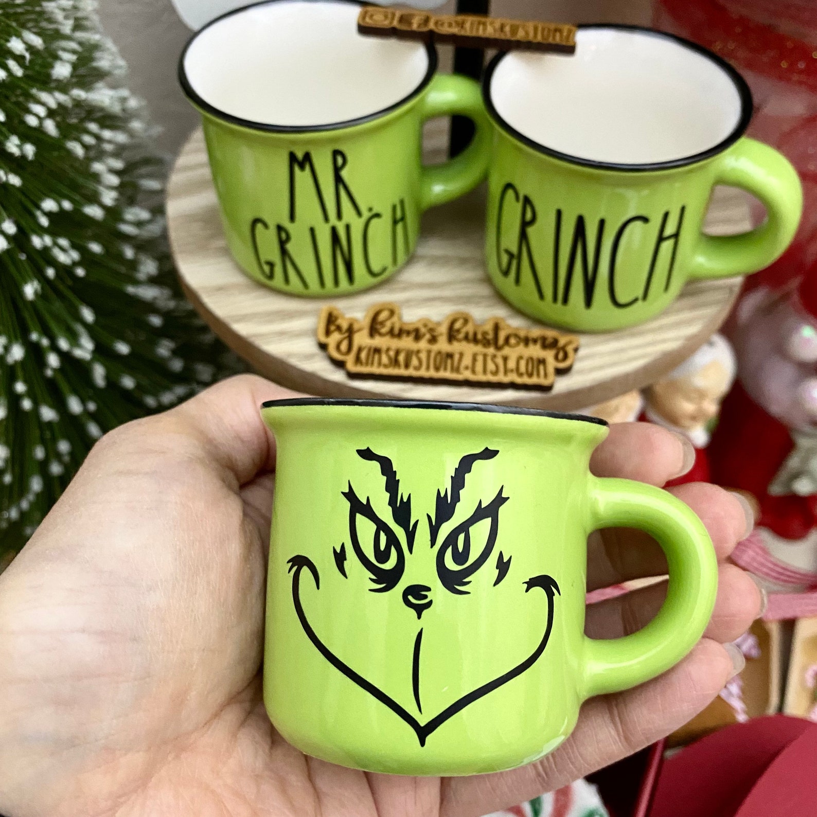 Mini Grinch Mugs 2.4oz Mr. Grinch Christmas Mugs | Etsy