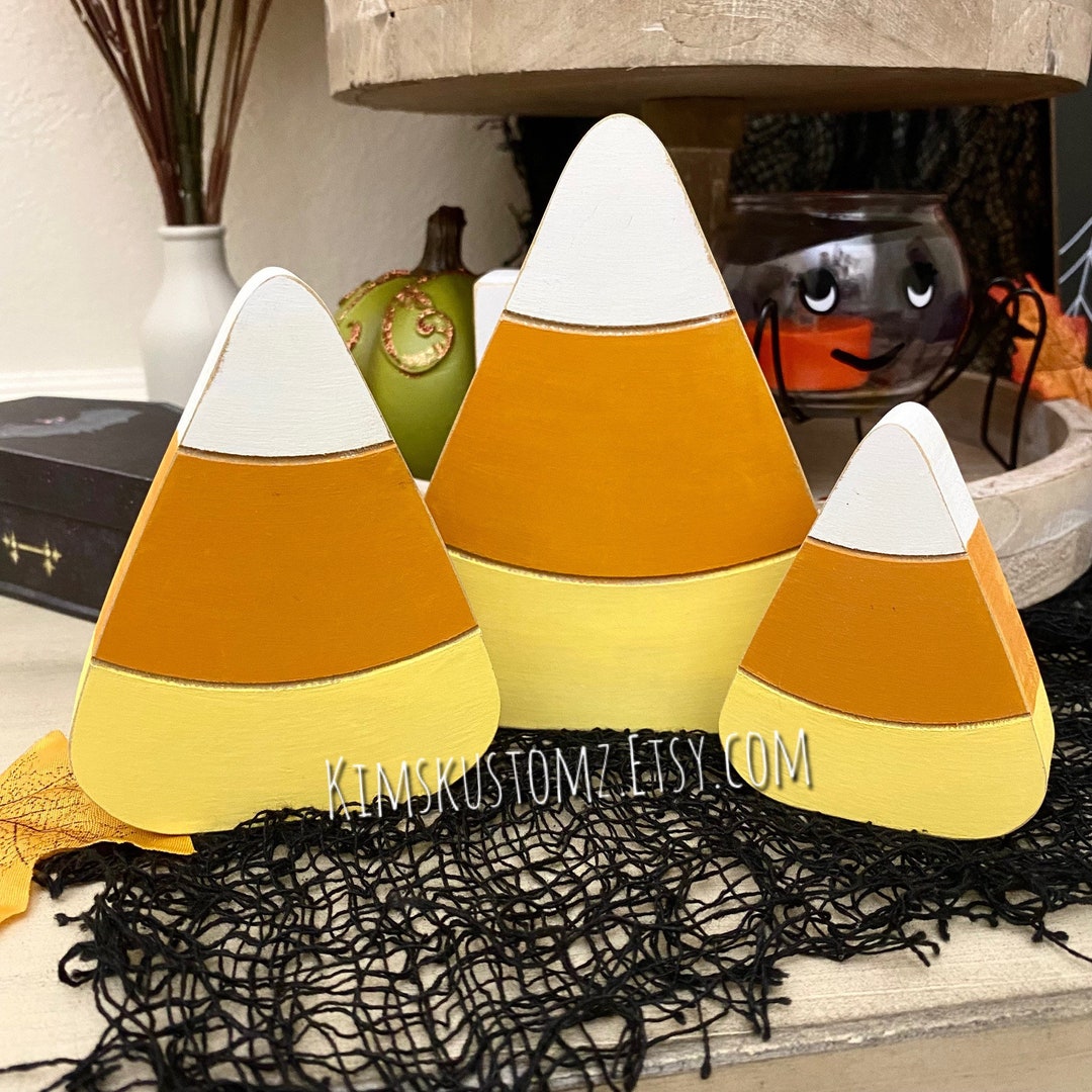 Cute Candy Corn / Wood Candy Corn / Halloween Decor Bundle / - Etsy