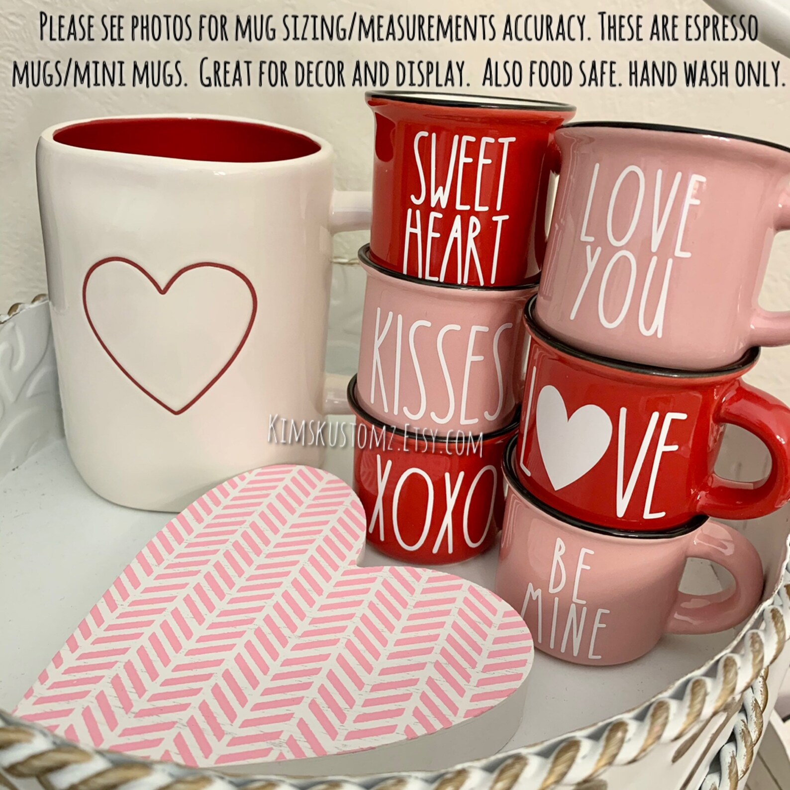 Valentines Day Mini Mugs 2.4oz and Big Mugs 12.85oz | Etsy
