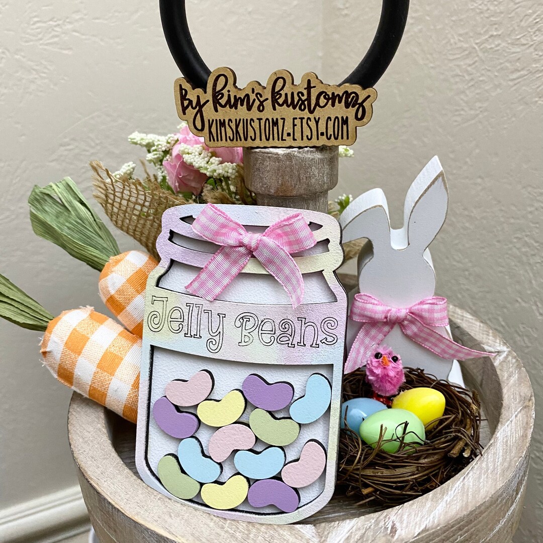 Jelly Bean Mason Jar | Easter Mason Jar | Spring Decor | Easter Tiered ...