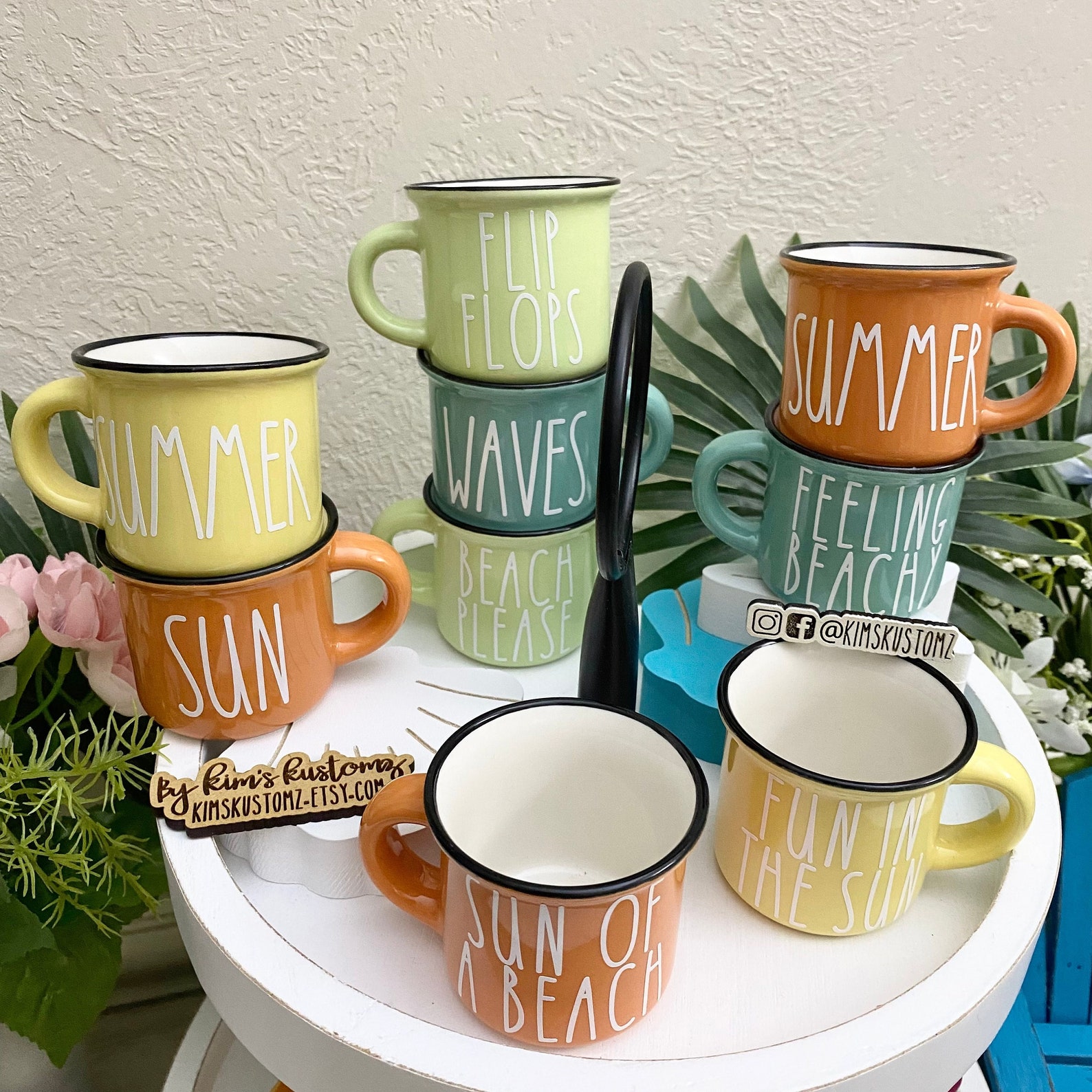 Summer Mini Mugs 2.4oz | Beach Mugs | Summer Mugs | Basket Stuffers ...