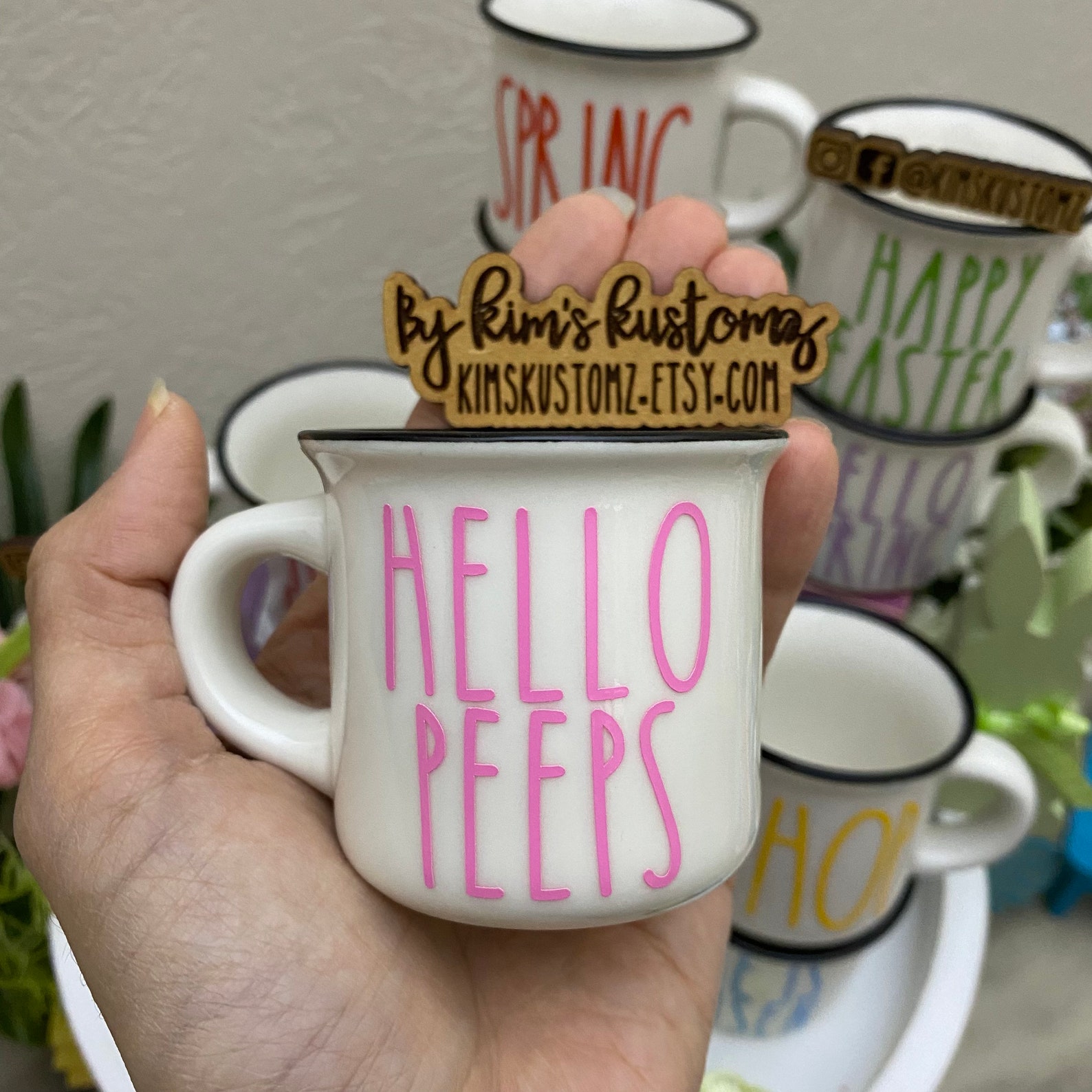 Spring Easter Mini Mugs 2.4oz and Big Mugs 12.85oz Spring - Etsy