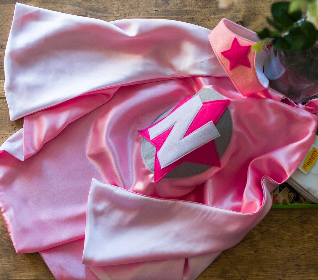 Super Hero Set Personalized. Cape & Crown or Mask. Light Pink - Etsy Canada