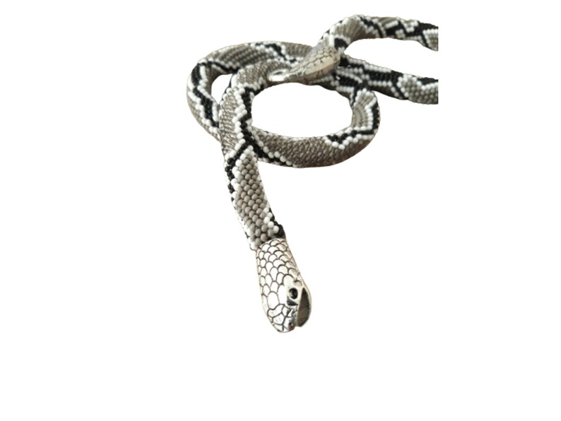 Black and White Python Snake Gothic Ouroboros Necklace - Etsy
