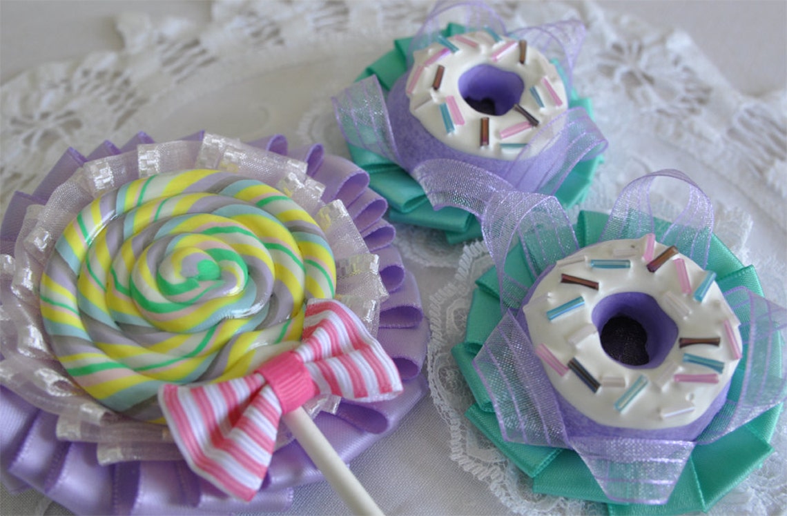 Bean Sprinkle Arts Lavender Lollipop Donut Set - Etsy