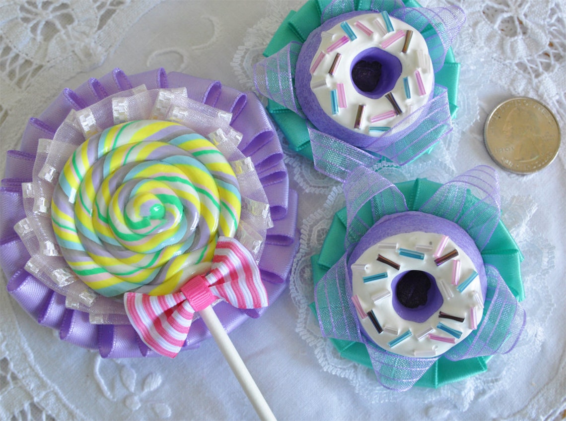Bean Sprinkle Arts Lavender Lollipop Donut Set - Etsy