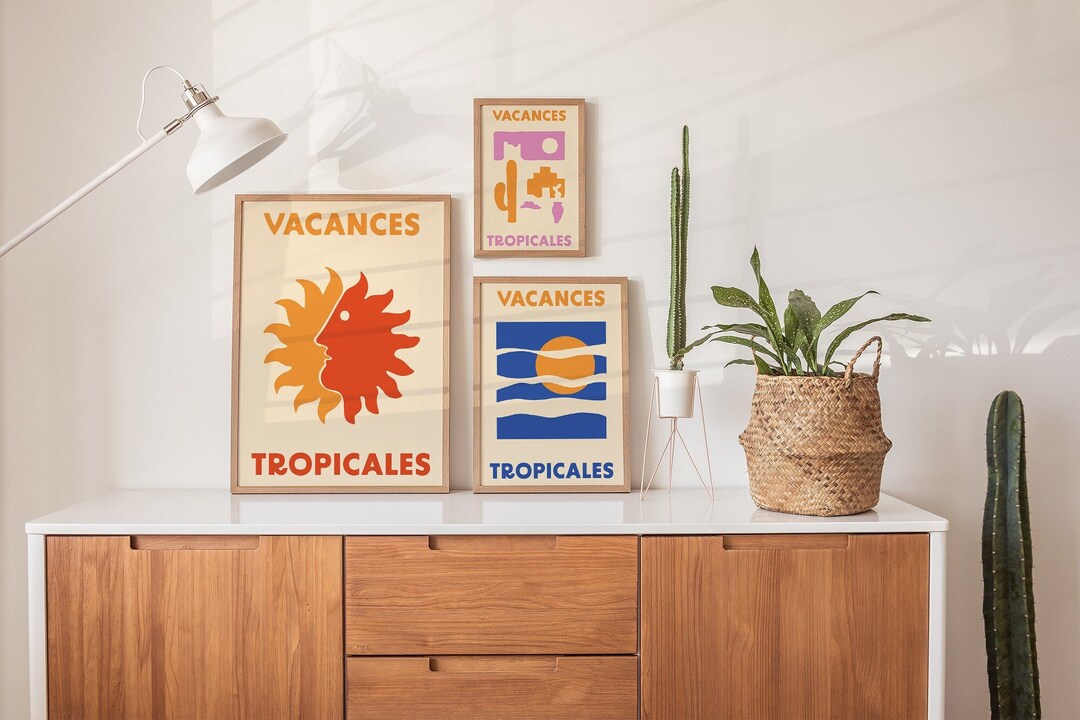 Tropical Vacation Poster 3-pack, Digital Download Print, Downloadable ...