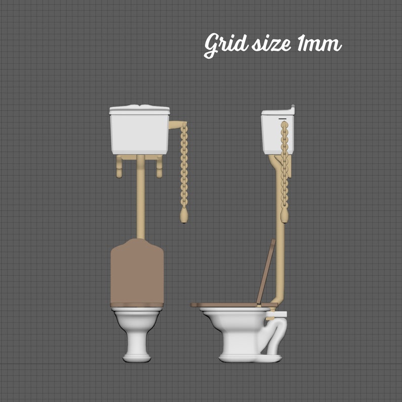 Traditional High Cistern Toilet, 1/48th Scale - Etsy