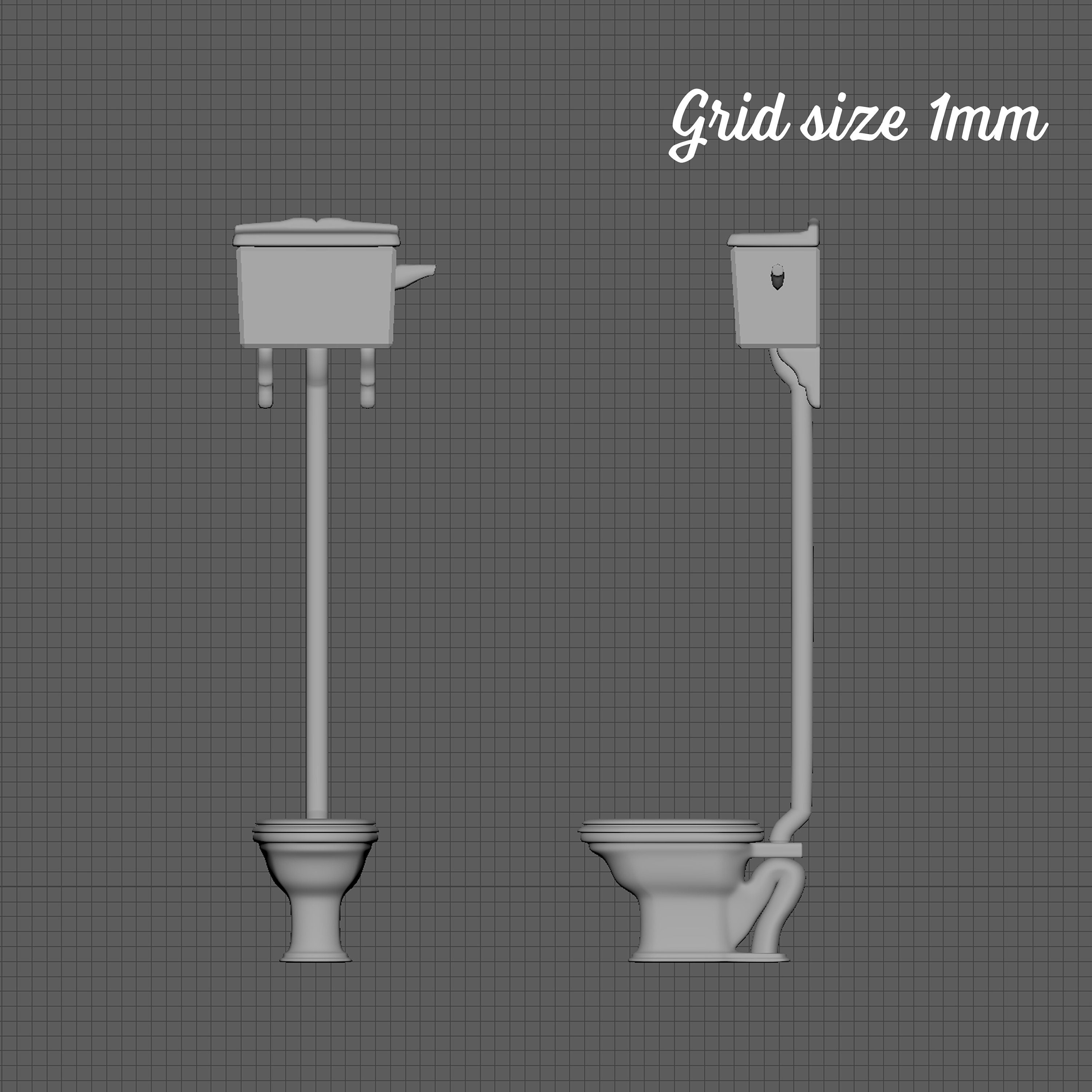 Traditional High Cistern Toilet 1/48th Scale | Etsy
