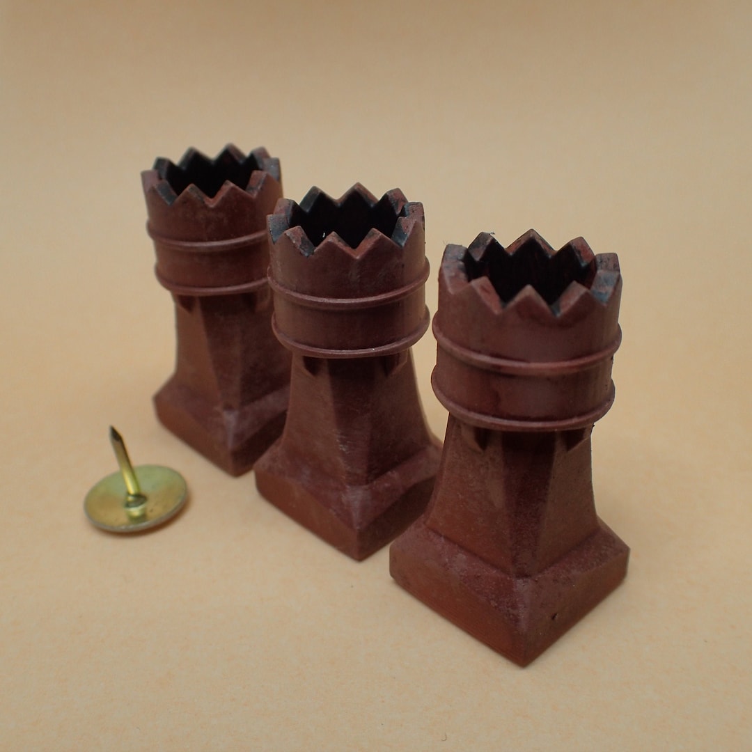Set of 3 Miniature Chimney Pots, "crown" Style, 1/24th Scale - Etsy
