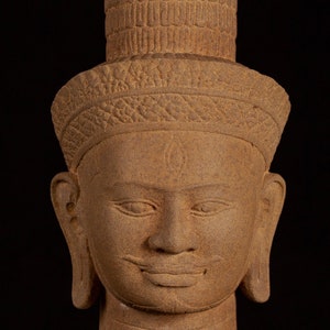 Antique Bakheng Style Khmer Stone Shiva Head Statue - the Destroyer ...