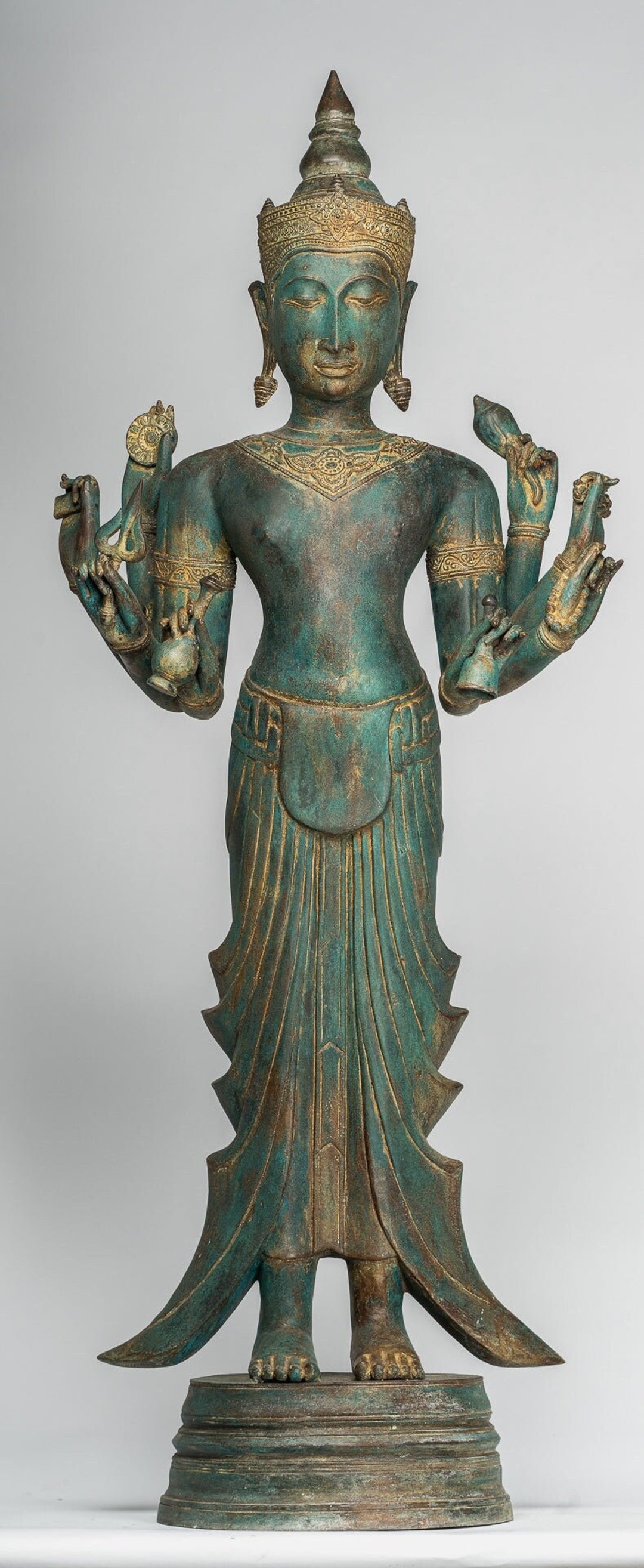 Vishnu Statue Antique Thai Style Standing Bronze Vishnu Statue 111cm/44 ...