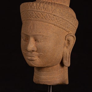 Antique Bakheng Style Khmer Stone Shiva Head Statue - the Destroyer ...