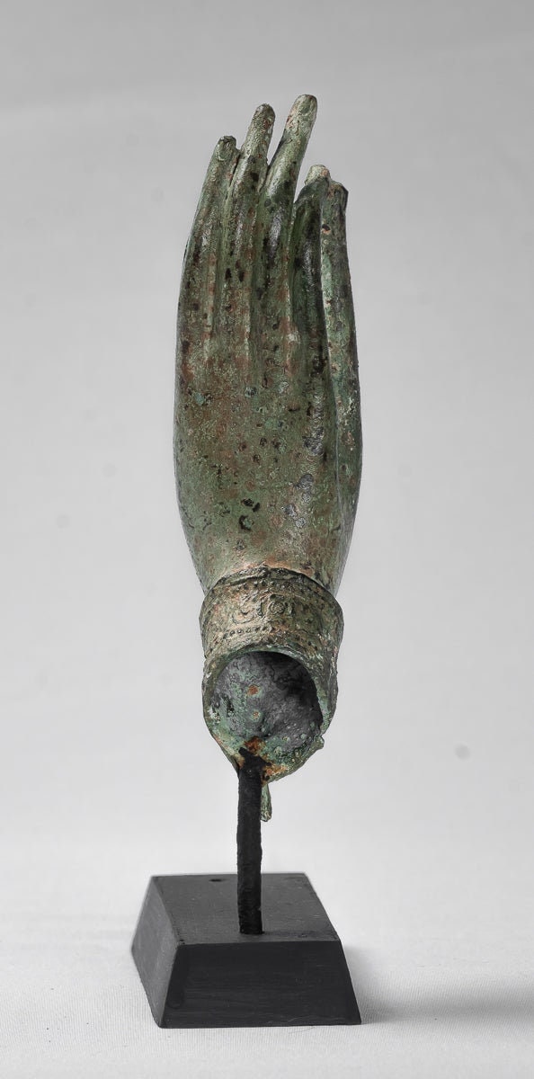 Mounted Antique Thai Style Southeast Asia Bronze Thai Teaching Hand ...