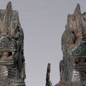 Antique Burmese Style Bronze Standing Chinthe Guardian Temple Lions - 37cm/15" - Etsy