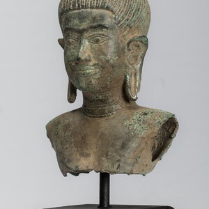 Antique Khmer Style Bronze Vishnu Torso Statue Protector & Preserver ...