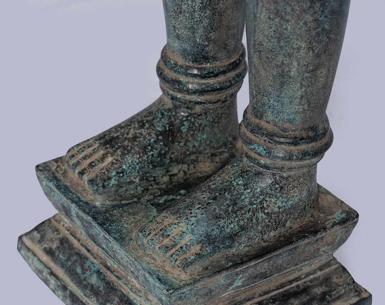 Antique Khmer Style Bronze Standing Vishnu Statue - Protector - 130cm ...