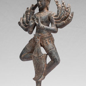 Shiva Statue - Antique Khmer Style Bronze Post-bayon Ardhaparyanka ...