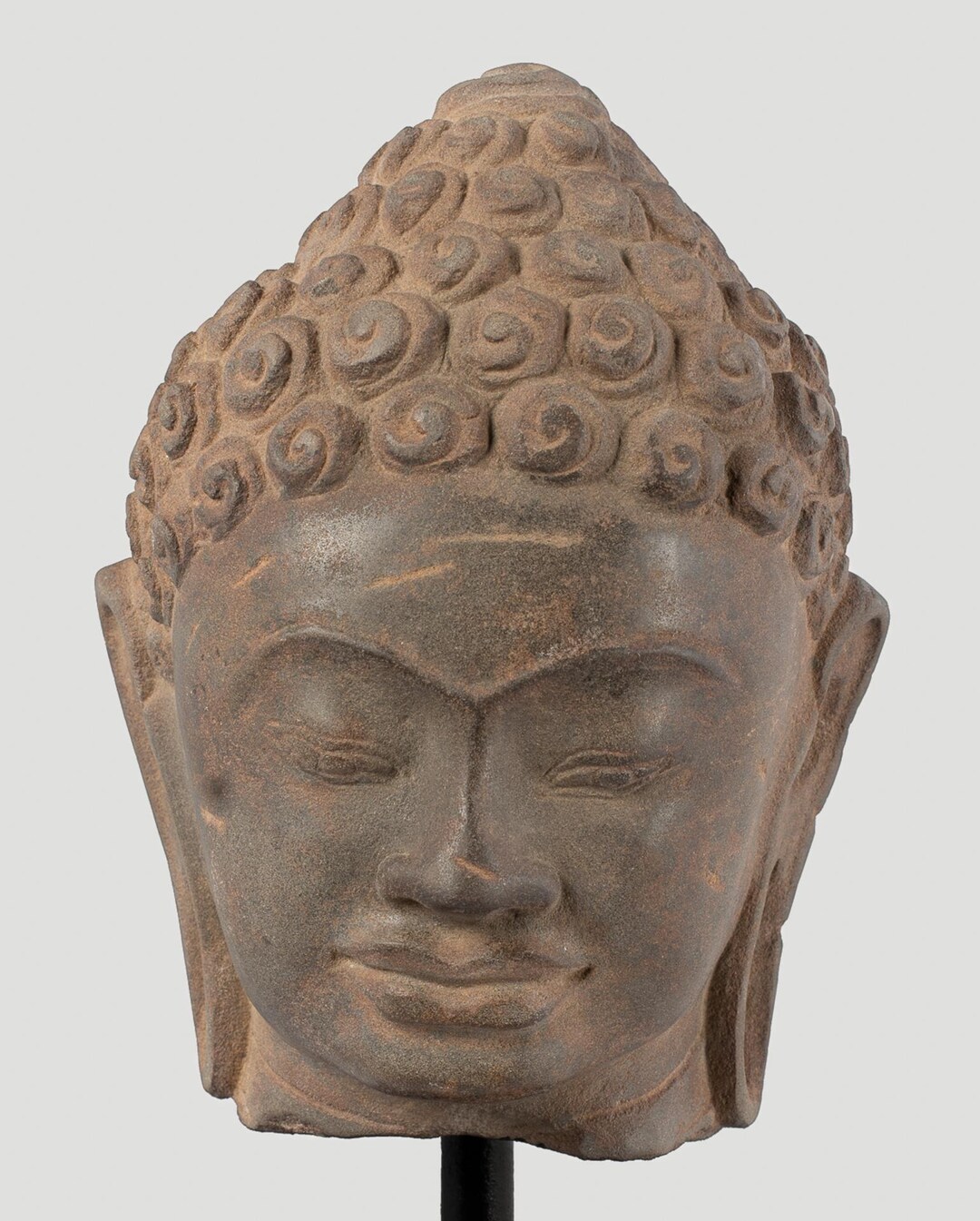 Buddha Statue - Antique Dvaravati Style Thai Stone Buddha Head Statue ...