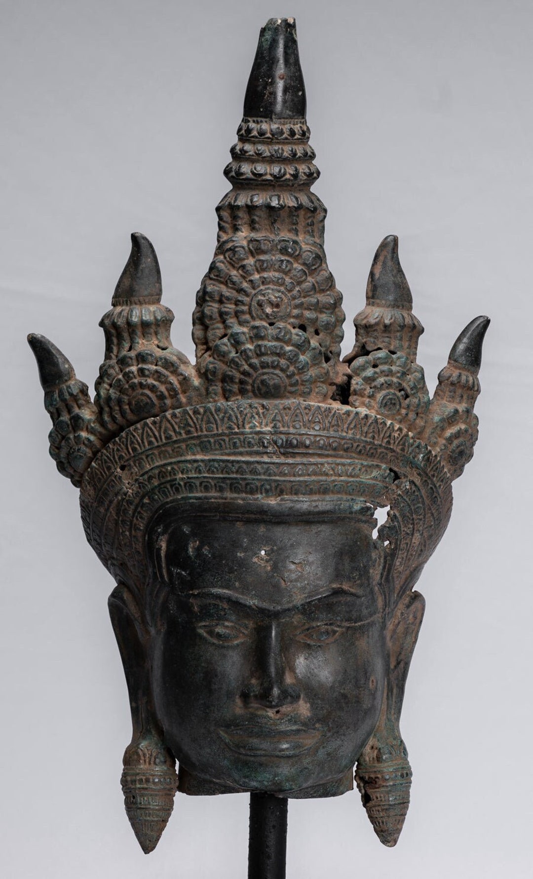 Antique Khmer Style Bronze Angkor Wat Apsara Torso or Angel Statue ...