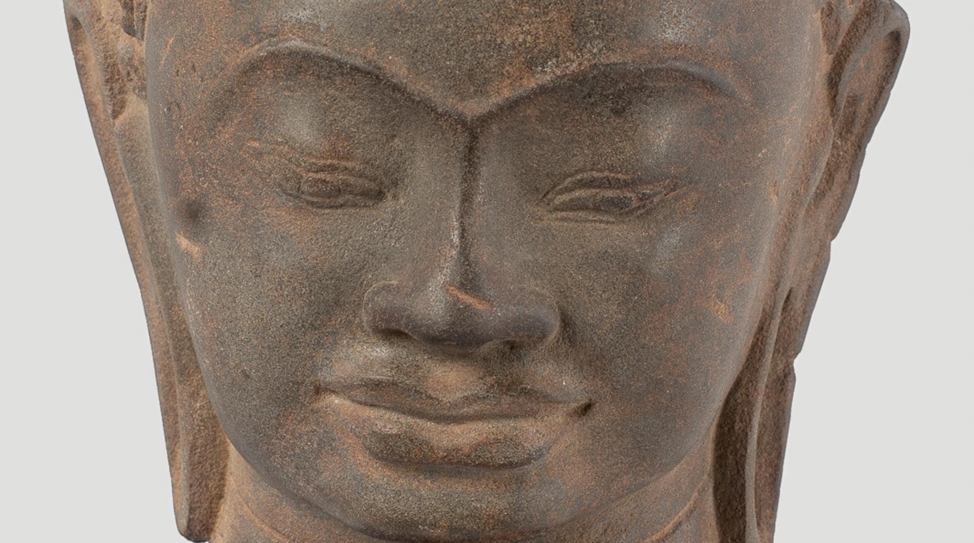 Buddha Statue - Antique Dvaravati Style Thai Stone Buddha Head Statue ...
