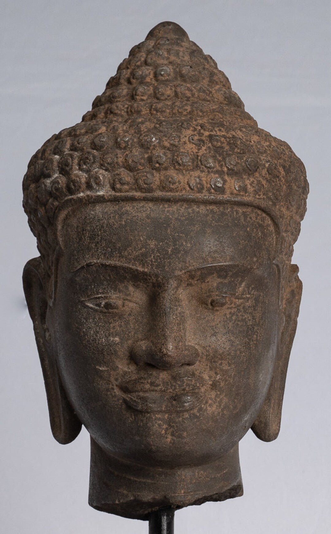 Buddha Statue Antique Pre-angkor Style Mounted Stone Khmer - Etsy