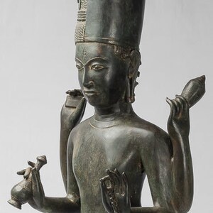 Vishnu Statue - Antique Thai Style Standing Bronze Vishnu Statue - 94cm ...