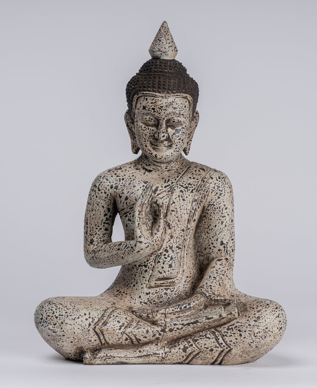 Buddha Statue Antique Khmer Style Cambodia Seated Wood Buddha Statue ...