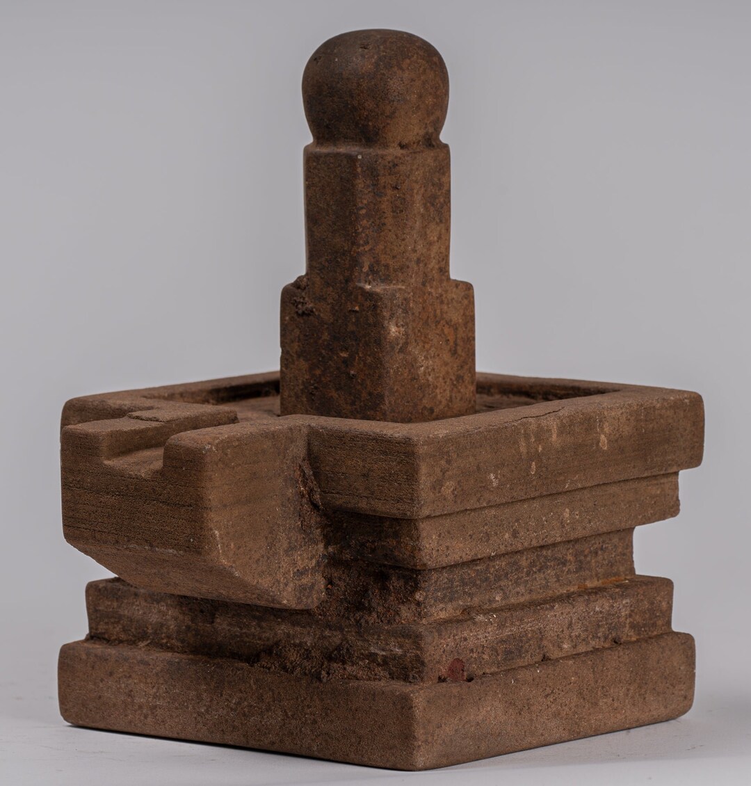 Linga Statue - Antique Khmer Style Two Piece Stone Linga / Lingnum ...