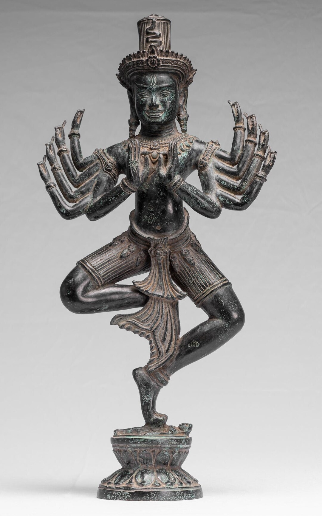 Shiva Statue Antique Khmer Style Bronze Post-bayon - Etsy