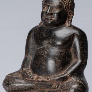 Buddha Statue - Antique Thai Style Bronze Happy, Fat, Laughing Buddha ...