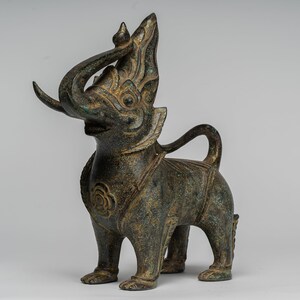 Antique Burmese Style Bronze Standing Chinthe Guardian Temple Lion - 29cm/12" - Etsy