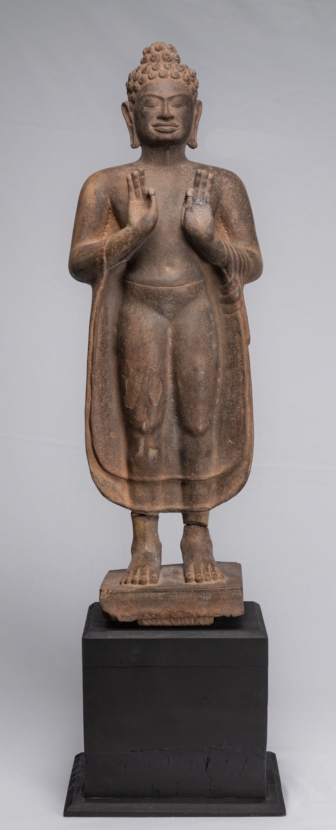 Buddha Statue - Antique Thai Style Standing Stone Dvaravati Buddha ...
