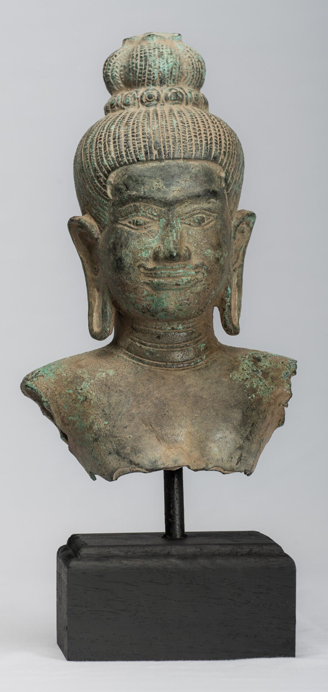 Antique Khmer Style Bronze Vishnu Torso Statue - Protector & Preserver ...