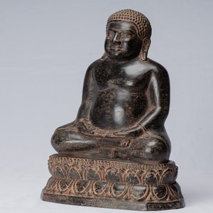 Buddha Statue - Antique Thai Style Bronze Happy, Fat, Laughing Buddha ...