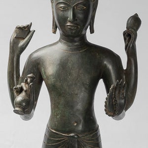 Vishnu Statue - Antique Thai Style Standing Bronze Vishnu Statue - 94cm ...