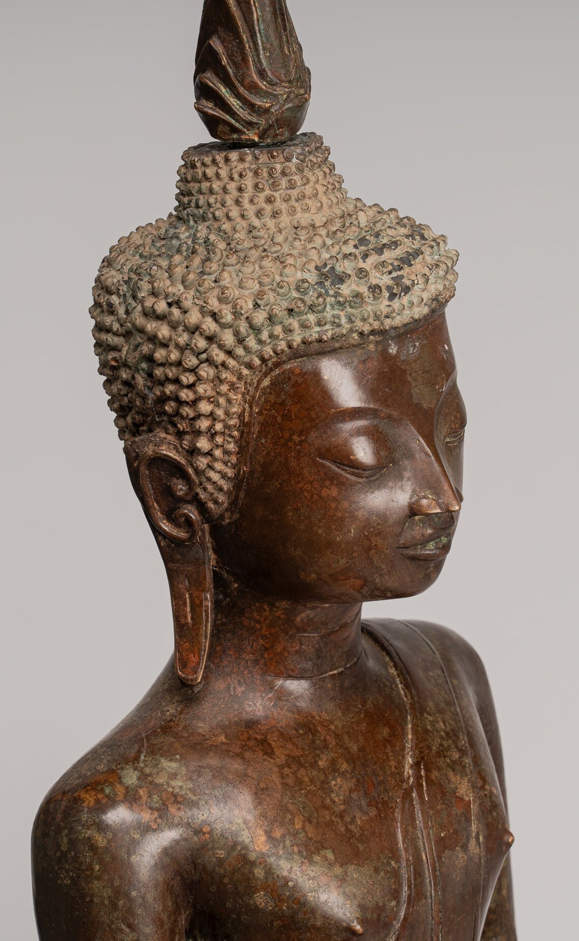 Buddha Statue - Antique Thai Style Chiang Rung Seated Enlightenment ...