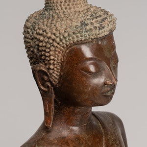 Buddha Statue - Antique Thai Style Chiang Rung Seated Enlightenment ...
