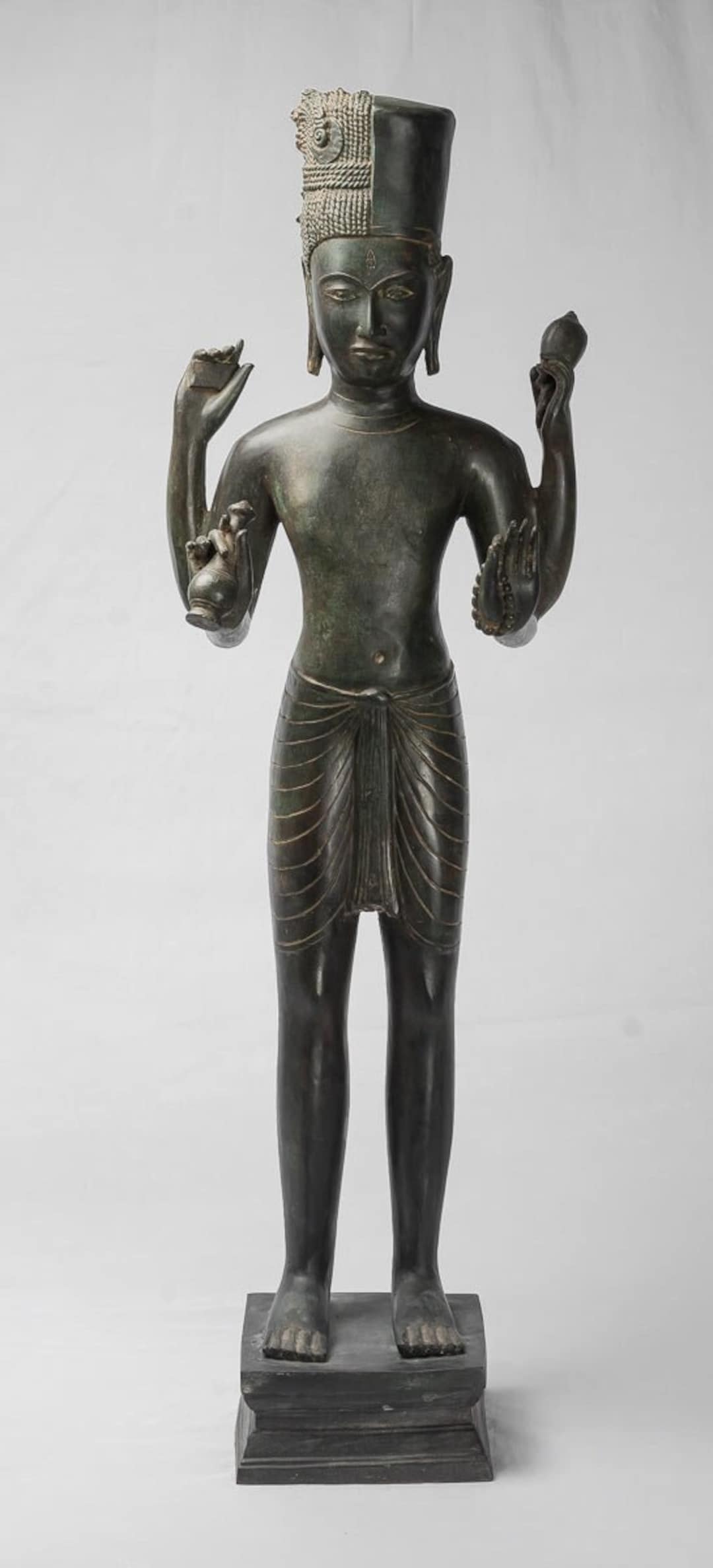 Vishnu Statue - Antique Thai Style Standing Bronze Vishnu Statue - 94cm ...