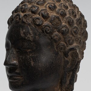 Buddha Statue - Antique Dvaravati Style Thai Stone Buddha Head Statue ...