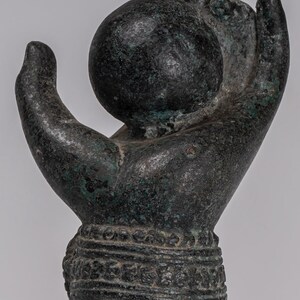 Mounted Antique Khmer Style Southeast Asia Bronze Vishnu Hand & Pinda ...