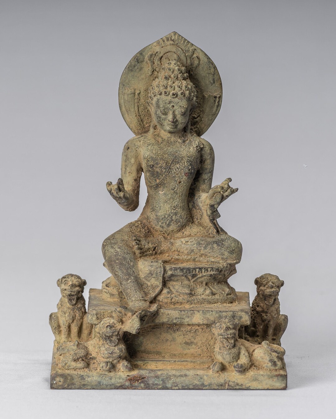Buddha Statue - Antique Indonesian Style Seated Bronze Javanese ...