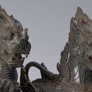 Antique Burmese Style Bronze Standing Chinthe Guardian Temple Lions - 37cm/15" - Etsy