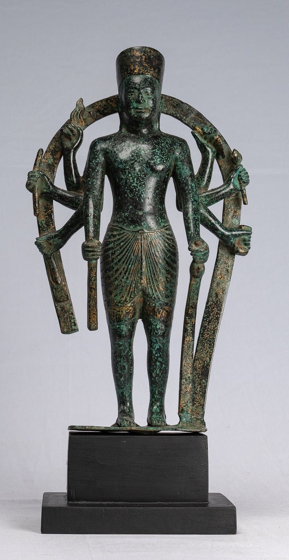 Antique Khmer Style 8 Arm Vishnu Statue Phnom Da Style - Etsy