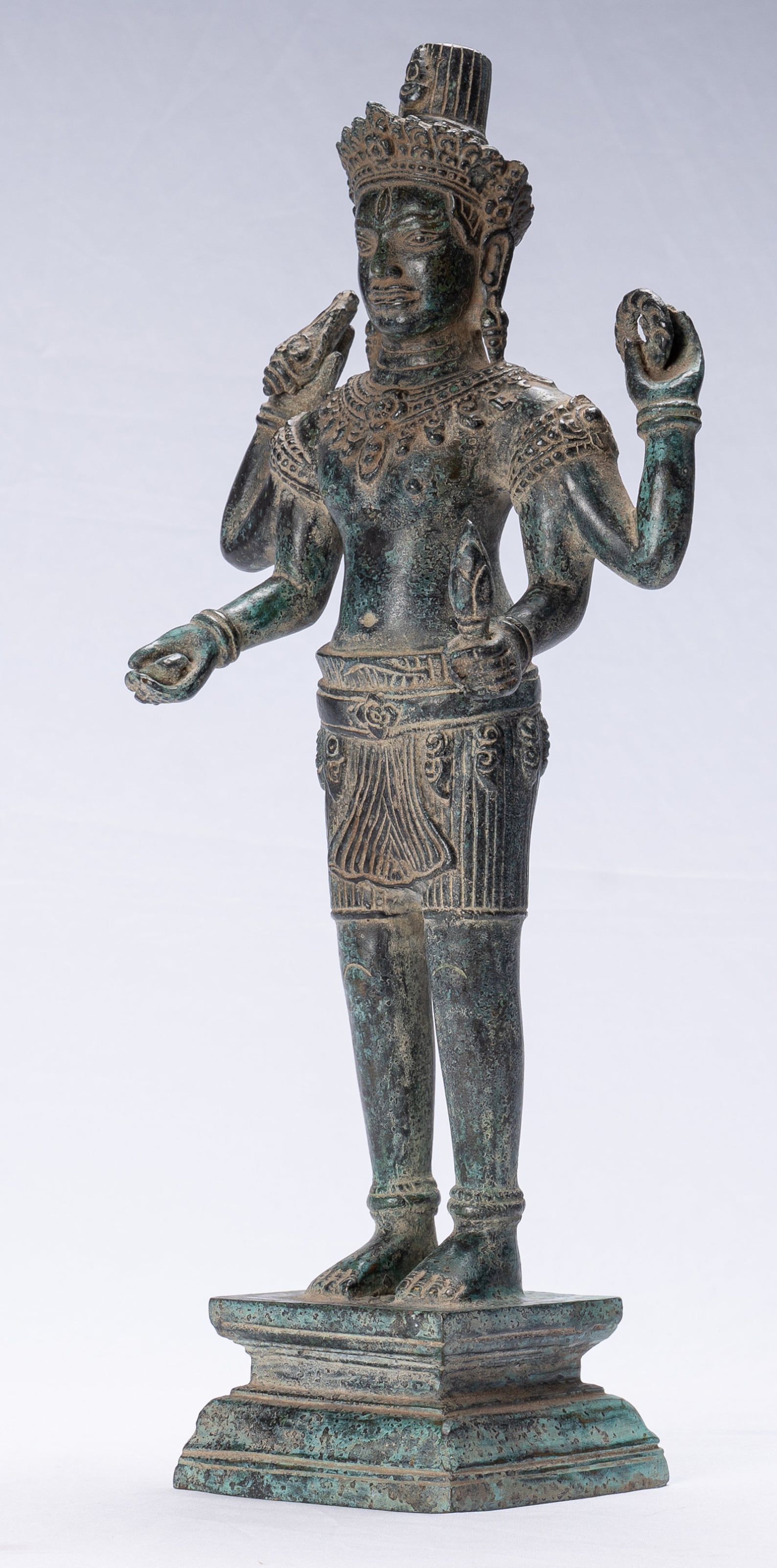 Vishnu Statue Antique Khmer Style Bronze Angkor Wat Style - Etsy
