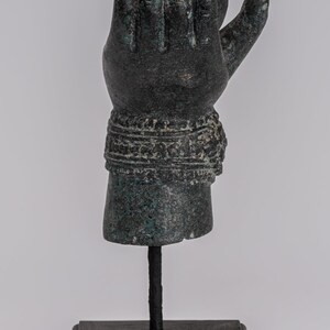 Mounted Antique Khmer Style Southeast Asia Bronze Vishnu Hand & Pinda ...