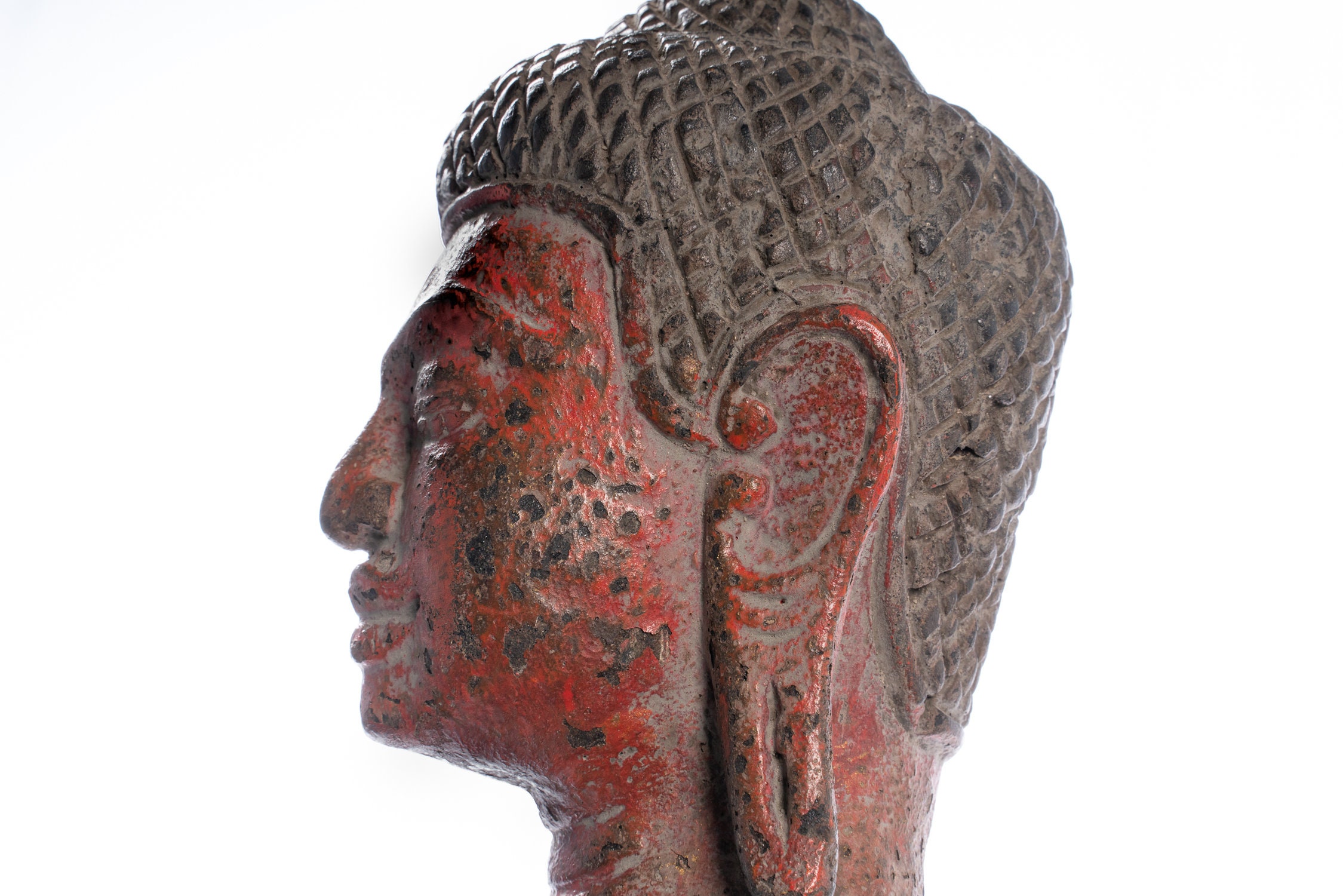 Buddha Statue - Antique Khmer Style SE Asia Wood Enlightenment Buddha ...