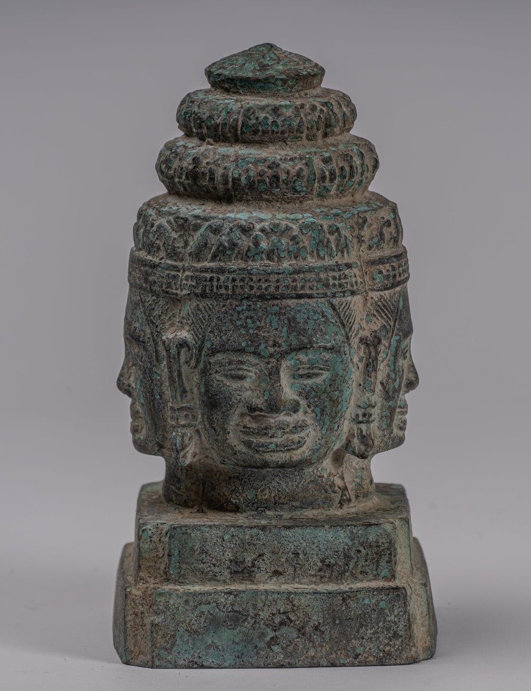 Brahma Statue - Antique Khmer Style Bayon Brahma Tower or Stupa - 19cm ...