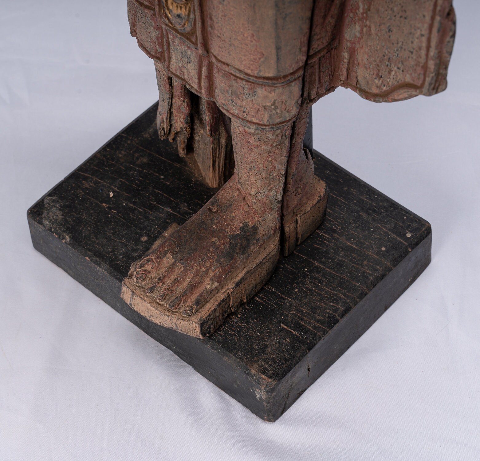 Buddha Statue - Antique Khmer Style Wood Standing Thoughtful Sunday ...