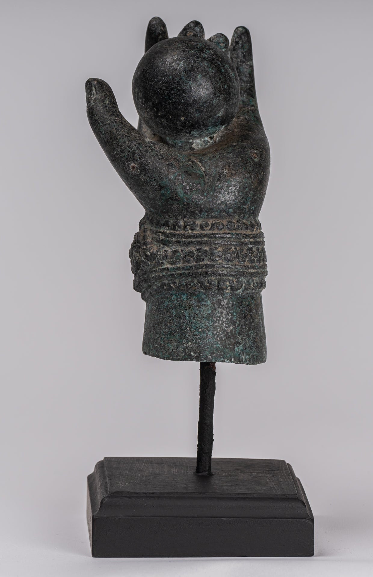 Mounted Antique Khmer Style Southeast Asia Bronze Vishnu Hand & Pinda ...